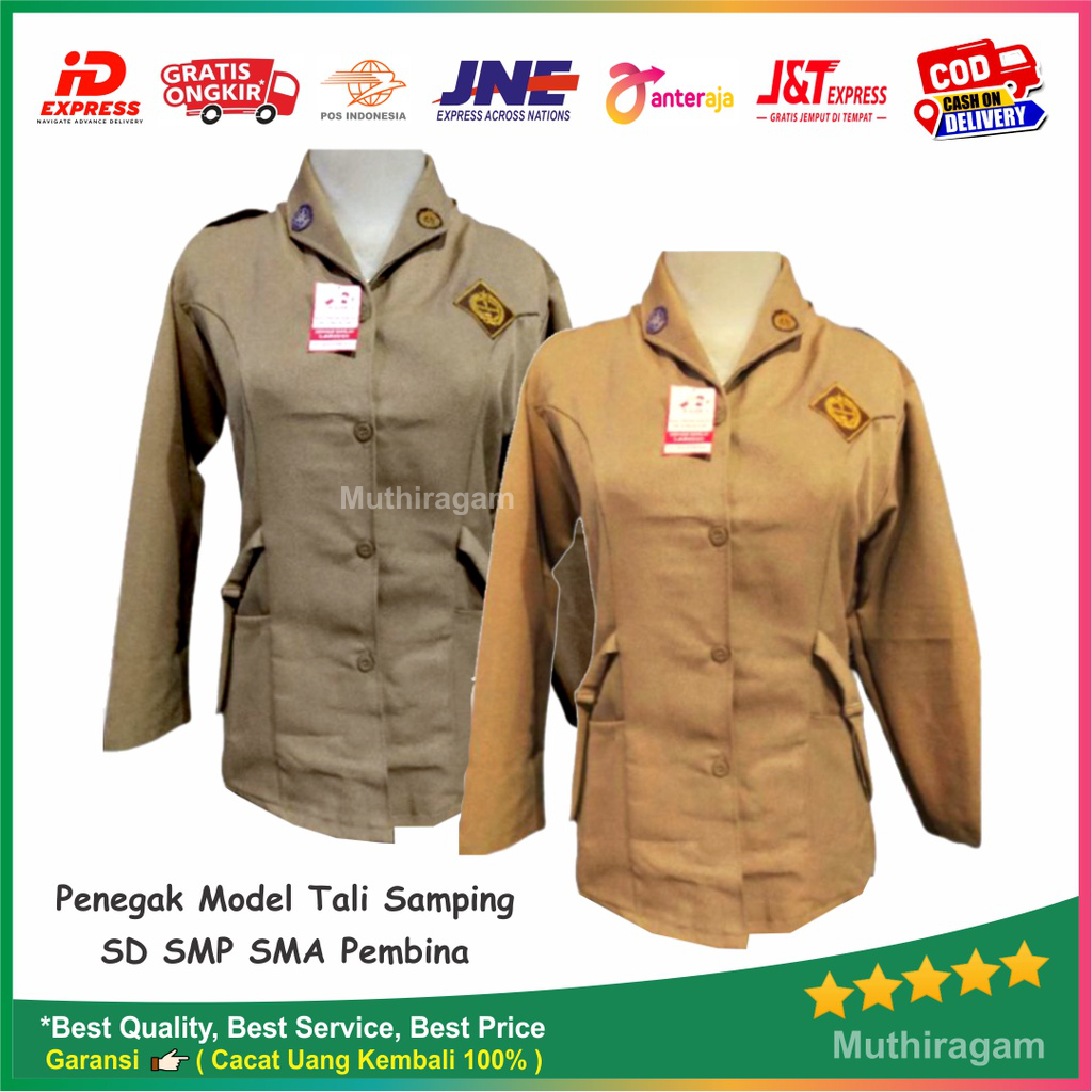Jual BAJU SERAGAM PRAMUKA TALI LENGAN PANJANG UNTUK PUTRI SD, SMP, SMA, DAN PEMBINA 2 WARNA ...