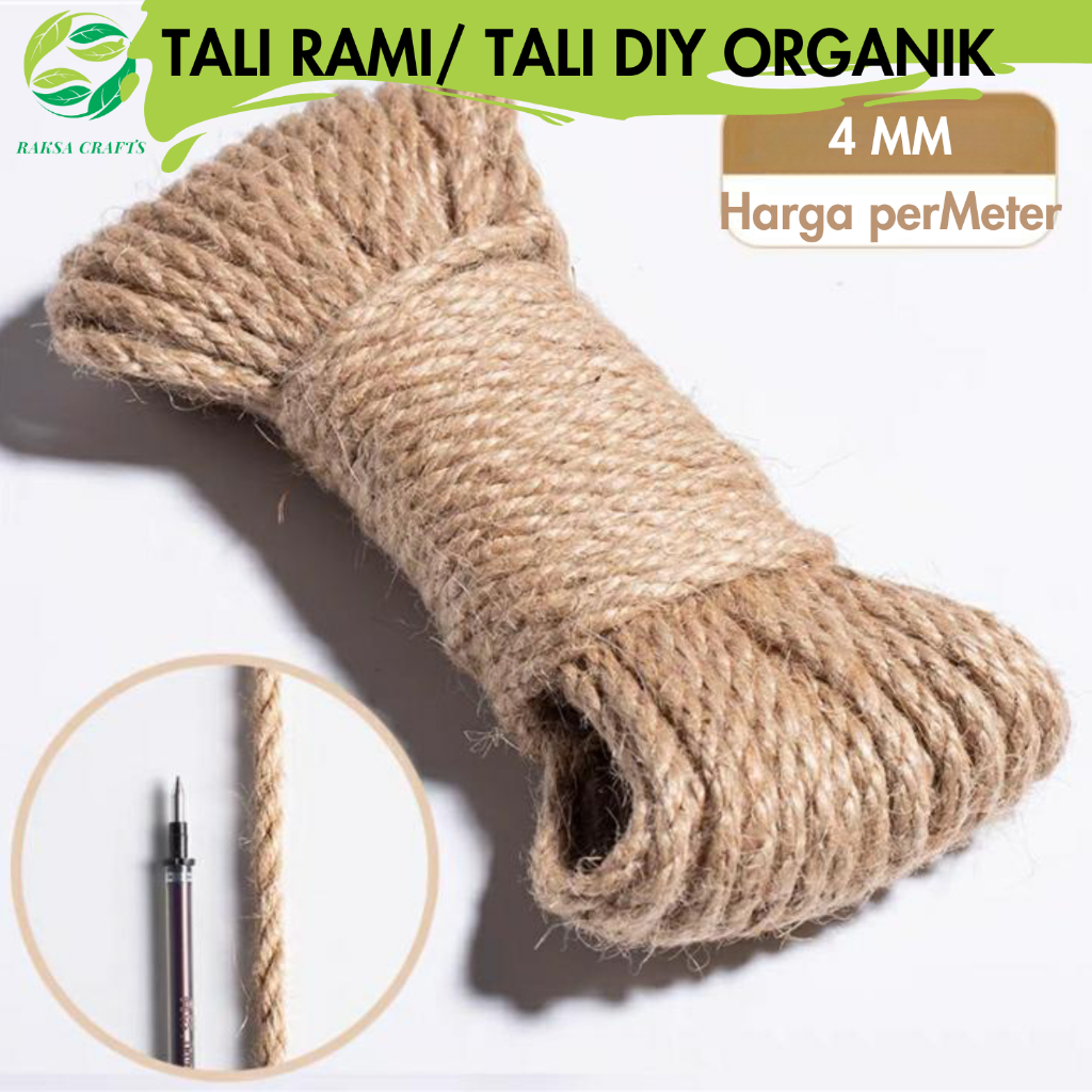 Jual Tali rami 4mm BACA DESKRIPSI PER METER BUKAN PER ROLL Tali goni ...