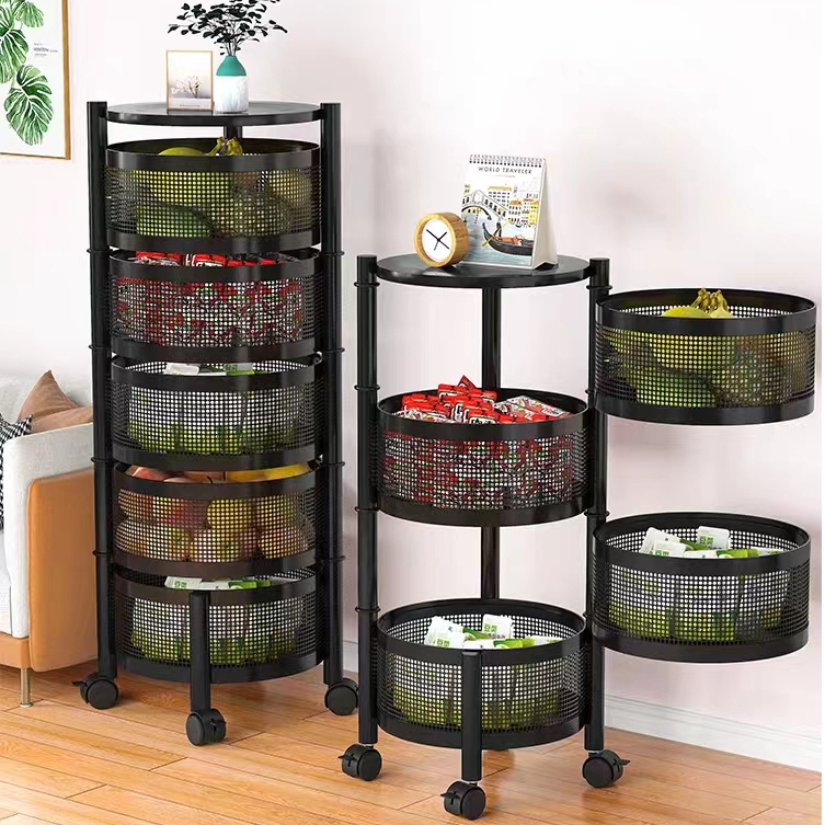 Jual Rak Troli Susun Putar Besi Dapur Serbaguna Tingkat Model Bulat ...