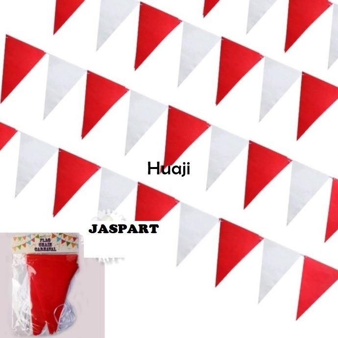 Jual isi 20 Bendera / banner merah putih segitiga warna warni / hut RI / kemerdekaan/ Dirgahayu ...