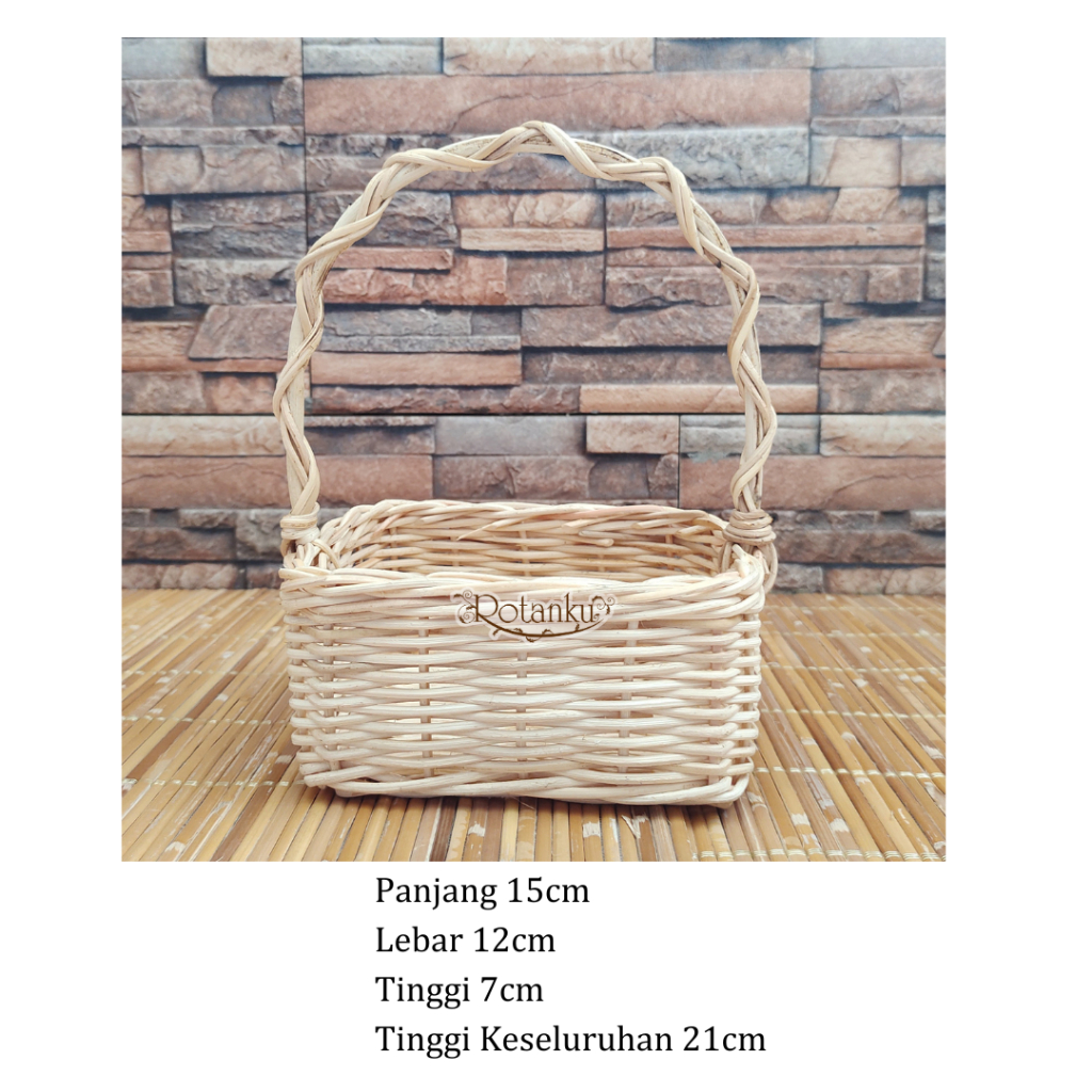 Jual Keranjang Rotan Persegi Panjang ukuran 15cmx12cm Souvenir Kado ...