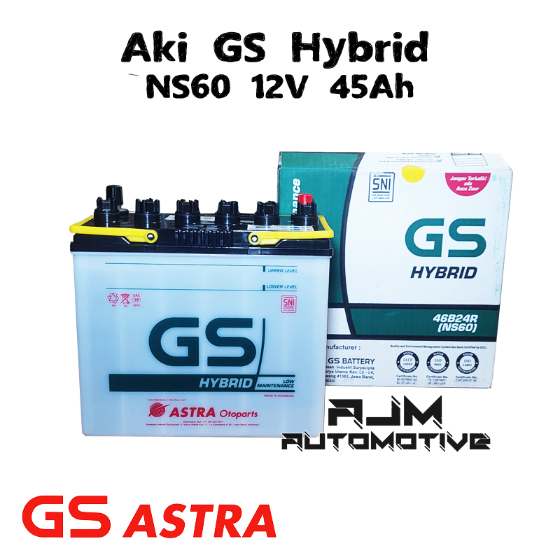Jual Aki Basah GS Hybrid 46B24R-NS60 12V 45Ah | Shopee Indonesia