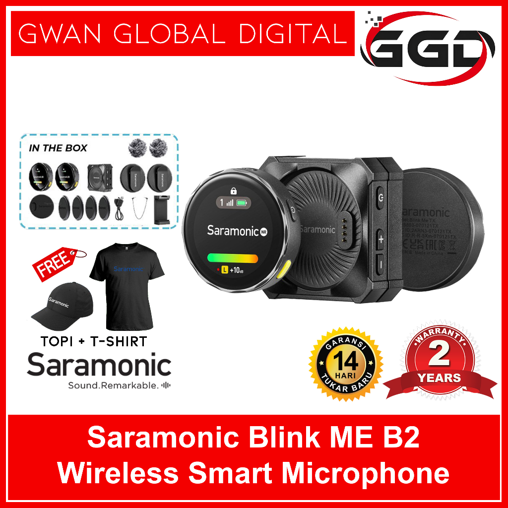 Jual Saramonic Blink Me B2 Dual Wireless Smart Mic Touchscreen BlinkMe B2 for Camera | Shopee ...