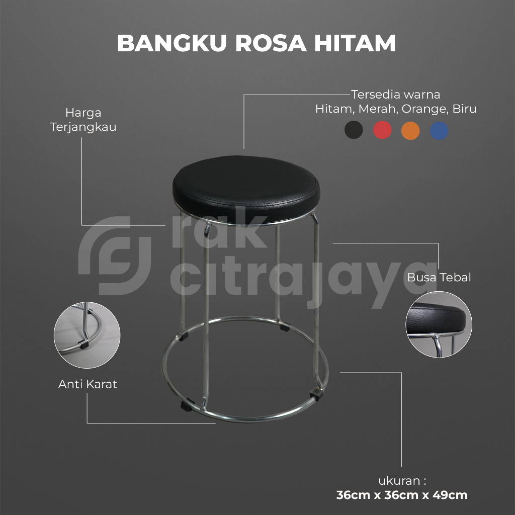 Jual KURSI BANGKU STAINLESS STEEL PREMIUM KULIT KAFE CAFE BUSA ...