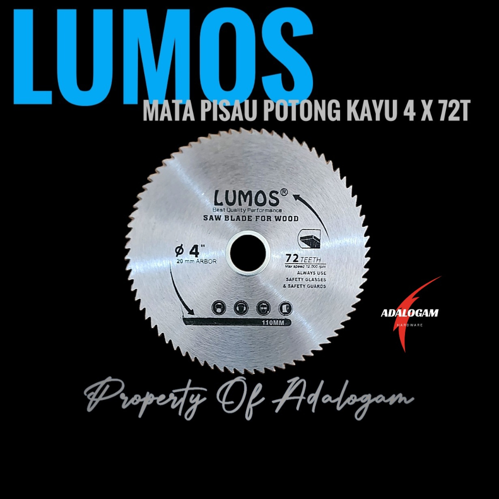 Jual LUMOS Mata Pisau Potong Kayu 4 x 72T - Mata Gergaji Kayu 4 x 72 T ...