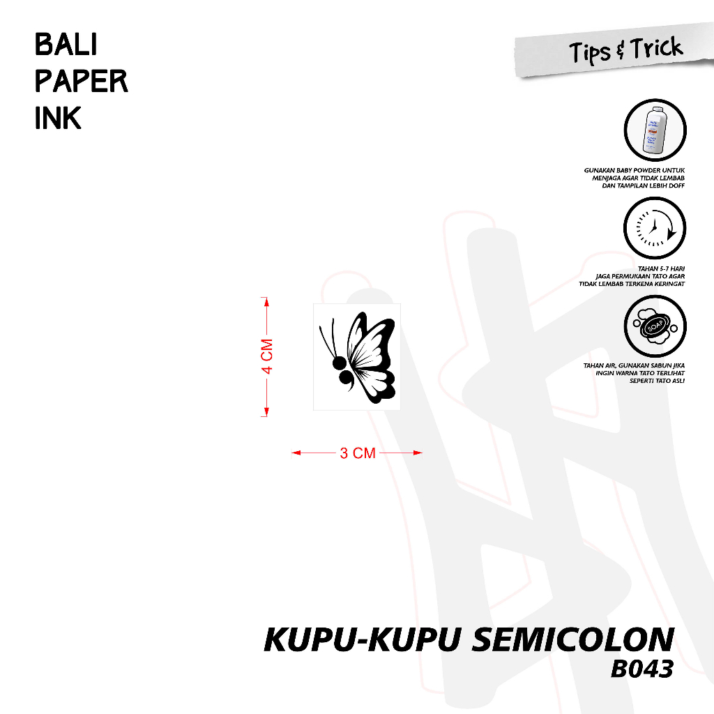 Jual Bali Paper Ink B043 Kupu Semicolon Tato Temporer Basic Bali Paper ...