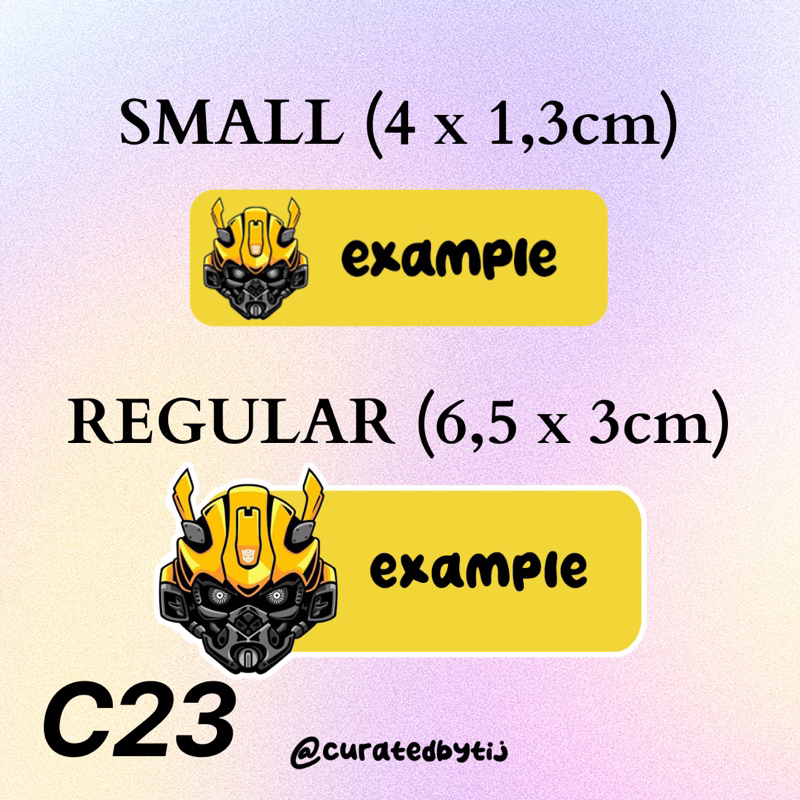 Jual CUSTOM STIKER NAMA WATERPROOF | Label Nama Transformers Mario Bros ...