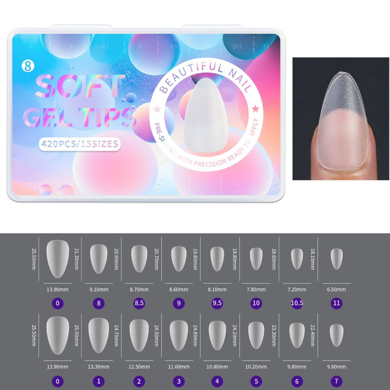 Jual BEAUTIFUL NAIL SOFT TIP 420PCS FOR NAIL EXTENSION FULL BUFF KUKU ...