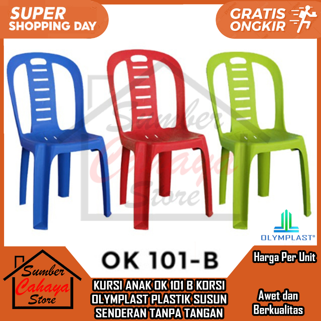 Jual KURSI ANAK OK 101 B KORSI OLYMPLAST PLASTIK SUSUN SENDERAN TANPA ...