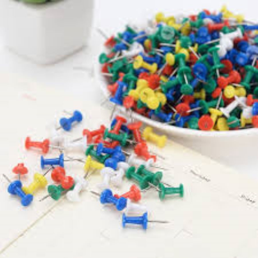 Jual AS Push Pin/Jarum Tekan/Paku Pin warna Warni Per 100 Pcs | Shopee ...