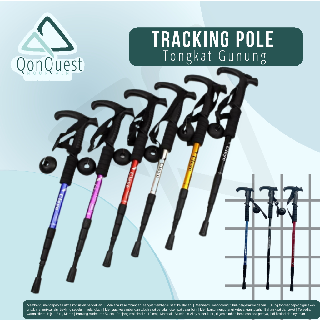 Jual Tracking pole / Trekking Pole Tongkat Gunung Gagang L / tongkat ...