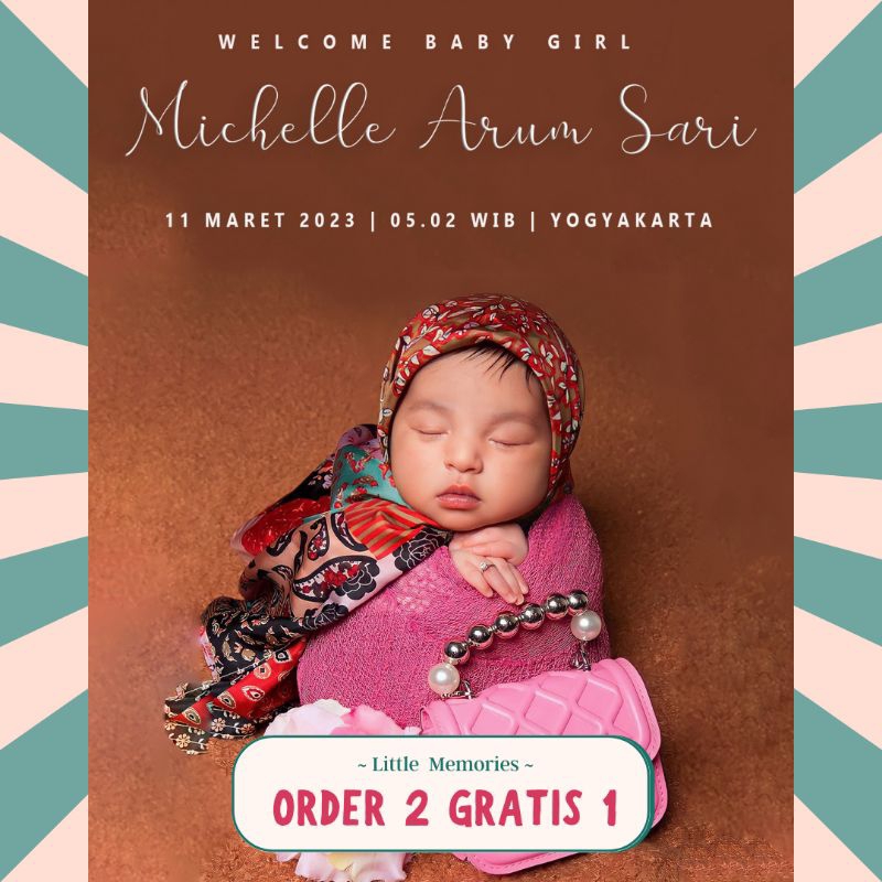 Jual Jasa Edit Foto Bayi Newborn Ala Studi dengan Biodata Nama Part B1 | Shopee Indonesia