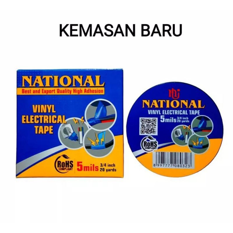 Jual National isolasi PVC, 5 mils x 3/4 x 20 yard | Shopee Indonesia