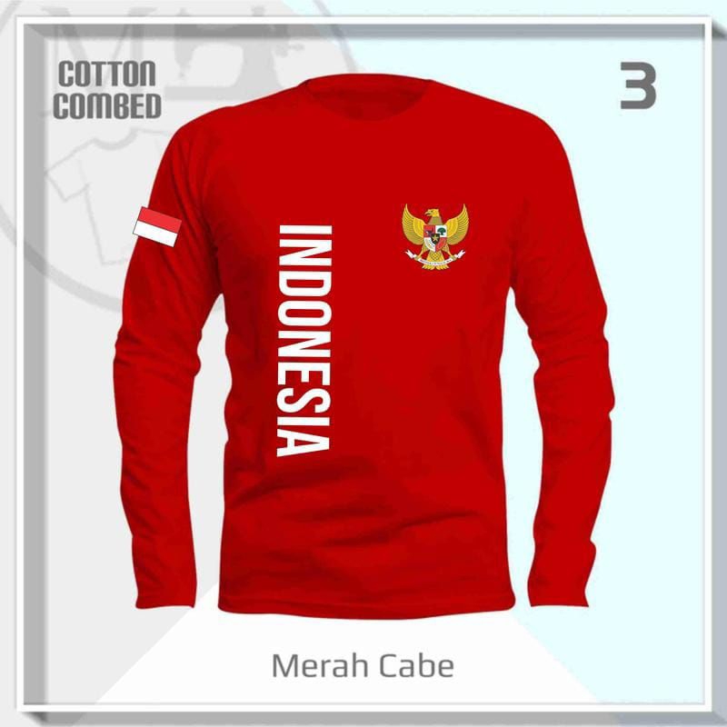 Jual Kaos lengan panjang Distro atasan pria wanita motif Kemerdekaan Republik Indonesia HUT RI ...