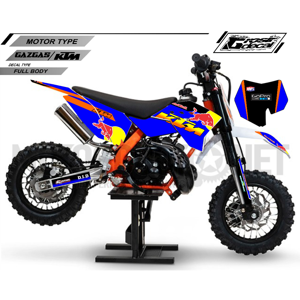 Jual Decal Sticker Mini Trail KTM 50cc / Gazgas 50cc Redbull Full body ...