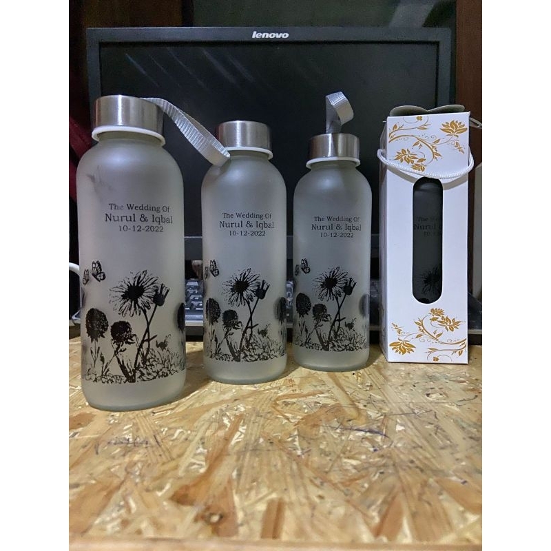 Jual souvenir Tumbler kaca Dove sablon custom botol minum 420 doff plus ...