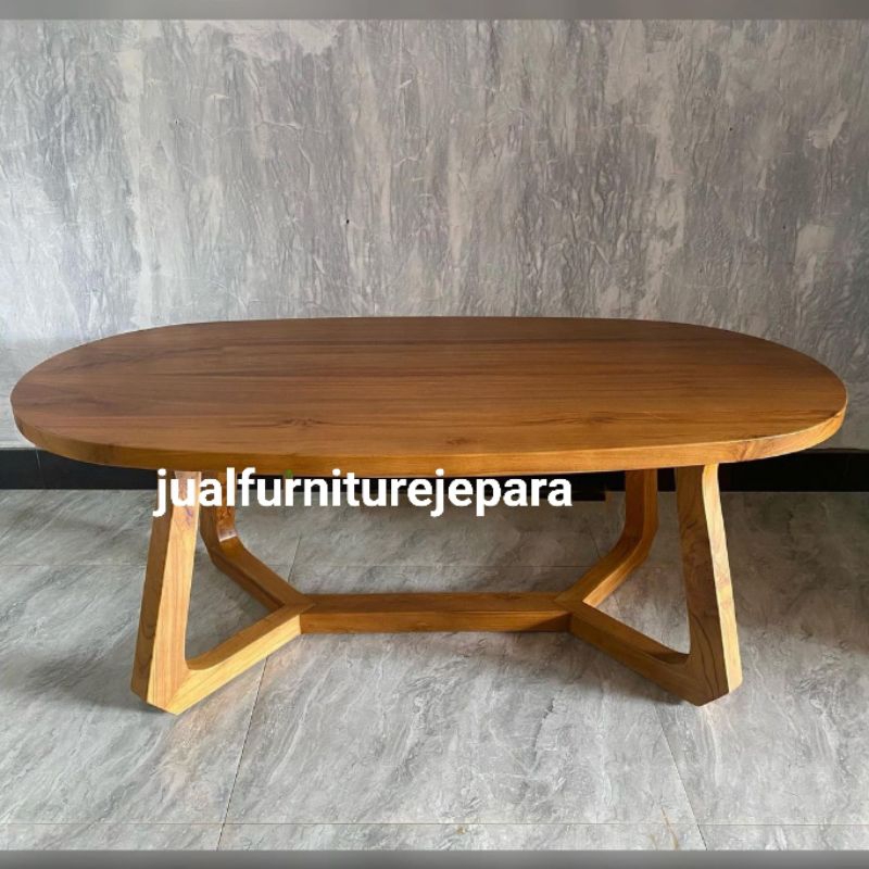 Jual Meja Tamu Oval Minimalis Kayu Jati, Meja Kopi Meja Sofa Ruang Tamu ...