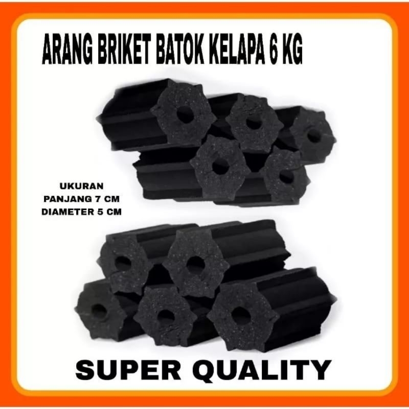 Jual Arang briket Hexagonal BBQ kwalitas super 6 kg | Shopee Indonesia
