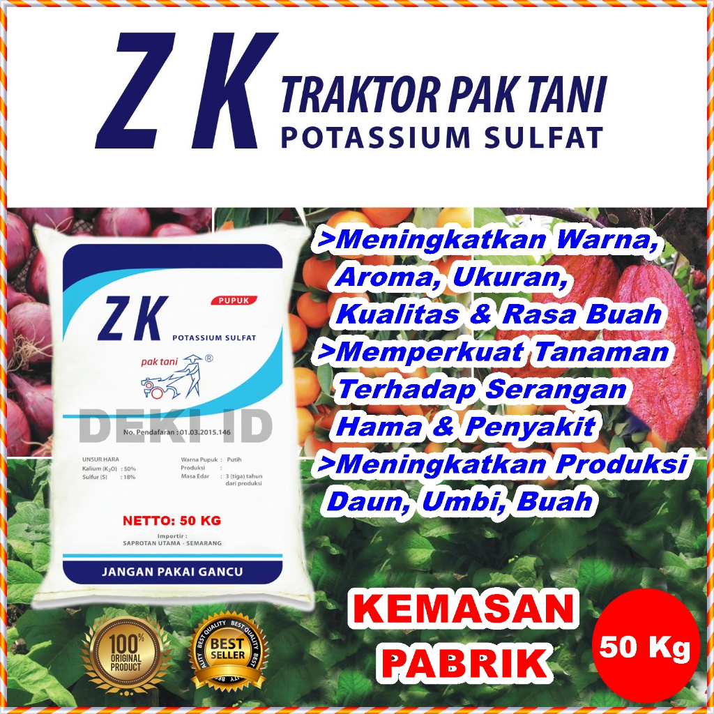 Jual Pupuk ZK 50 Kg Via Kargo Kalium Sulfat Pak Tani Potassium Sulfate ...