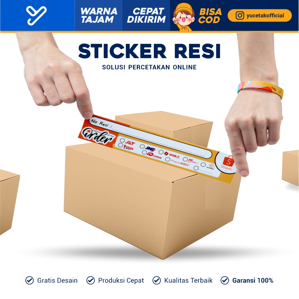 Jual YUCETAK - Sticker Stiker Resi Pengiriman Shopee Custom Label ...