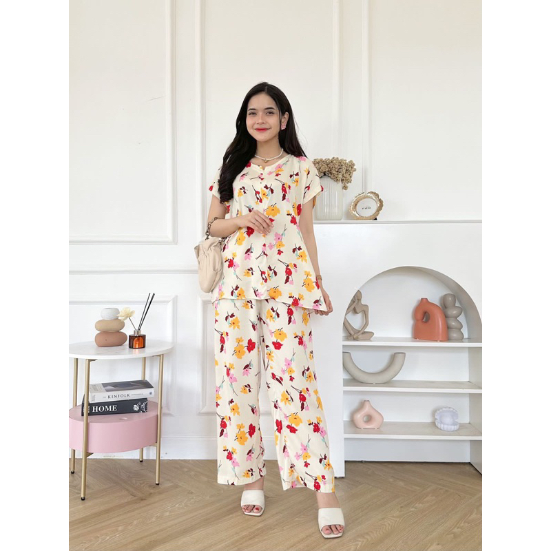 Jual AISHA SET PANJANG ( oneset baju pendek celana panjang ) | Shopee ...