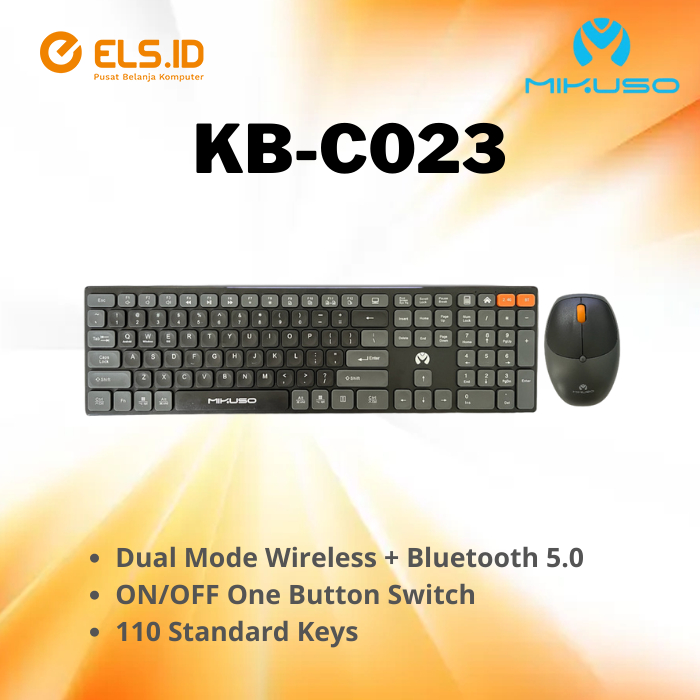 Jual Mikuso KB-C023 Keyboard Mouse Wireless 2.4G & Bluetooth 5.0 Dual Mode | Shopee Indonesia
