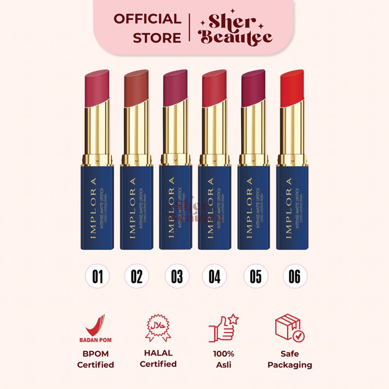 Jual Implora Intense Matte Lipstick Long Lasting Finish | Shopee Indonesia
