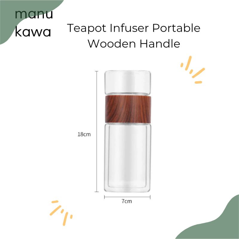 Jual Teapot Infuser Portable Wooden Handle/ Botol Minum Penyaring Teh ...