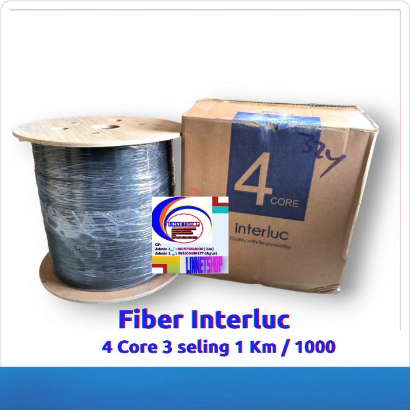 Jual RK Kabel FO/DropCore Merk Interluc 1000 Meter 1,2,4 Core 3 ...