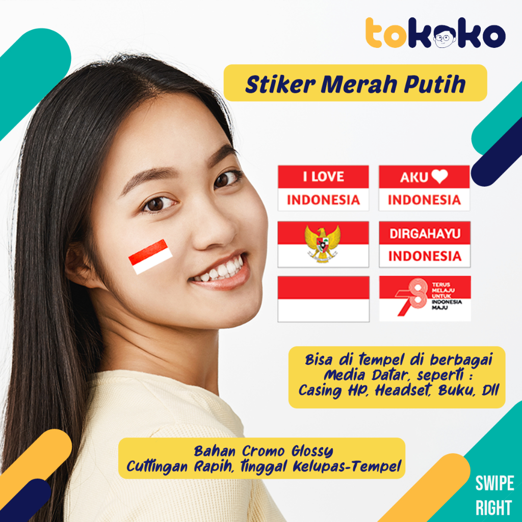 Jual Stiker Pipi Merah Putih Per 48pcs 4x2 cm Stiker Bendera Dirgahayu ...
