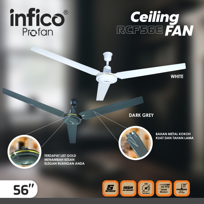 Jual Kipas Angin Gantung Plafon INFICO RCF56 Ceiling Fan 56 Inch Baling ...