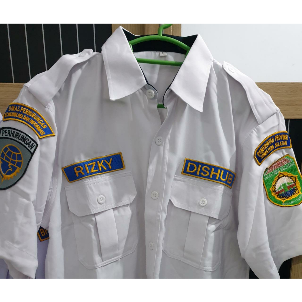 Jual Seragam Pdh dishub/Baju Putih PDH Dishub/Seragam full bedge/bordir ...