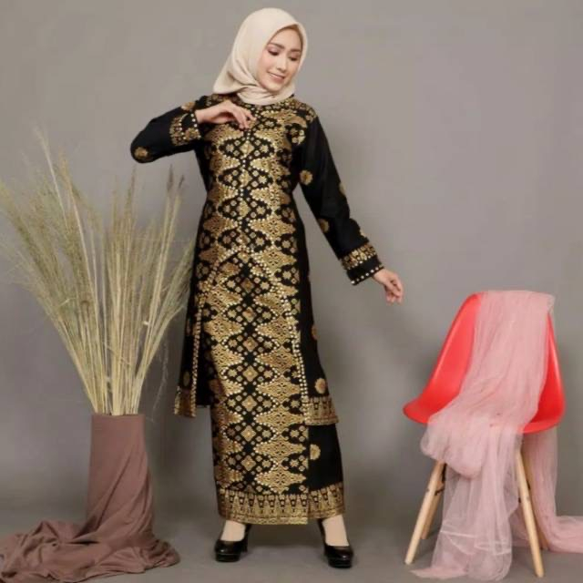 Jual Ashira Setelan Baju Tunik Rok Batik Couple Outfit Kondangan ...