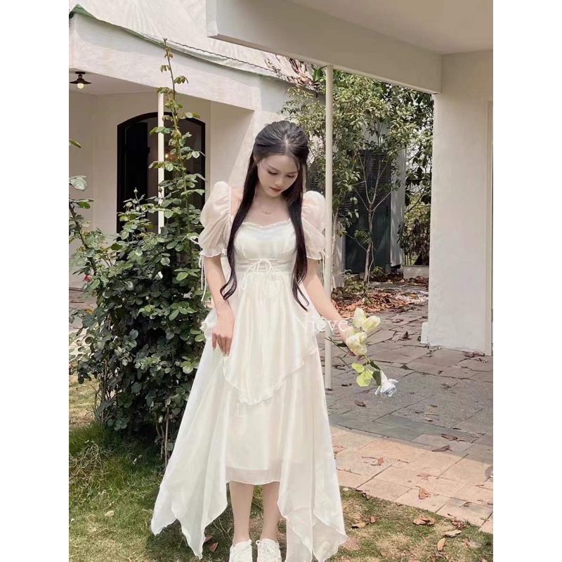 Jual Gaun vintage sabrina korean style bahan sifon 9829 | Shopee Indonesia