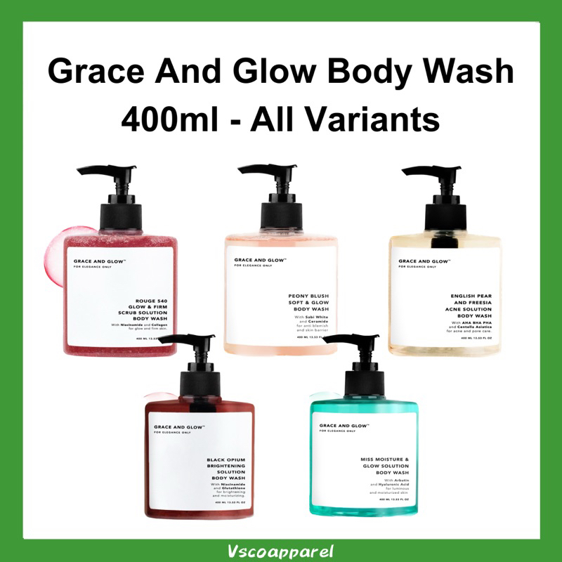 Jual Grace and Glow Body Wash Sabun Mandi 400 ml Grace & Glow English ...