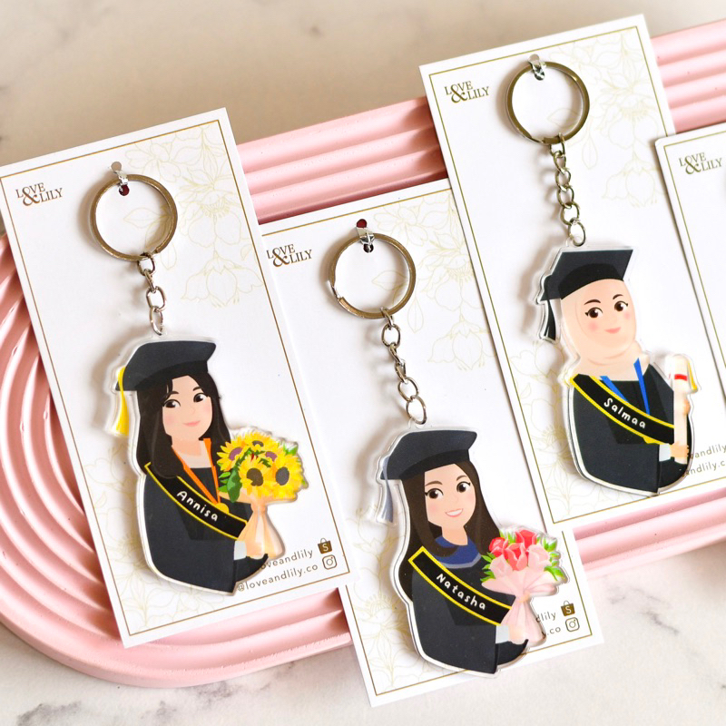 Jual Stella Keychain Hadiah Wisuda Akrilik Gantungan Kunci Acrylic Custom Ganci Lucu Unik 