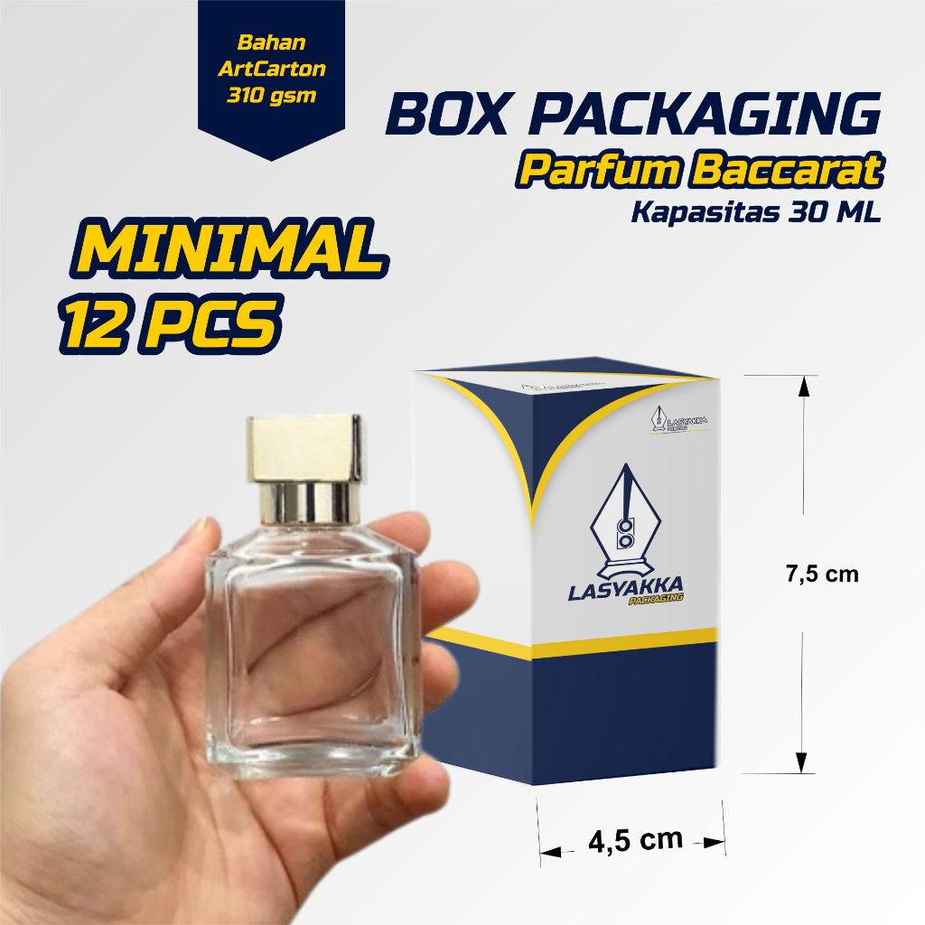 Jual box parfum baccarat custom 30 ml/ box parfum custom full color ...