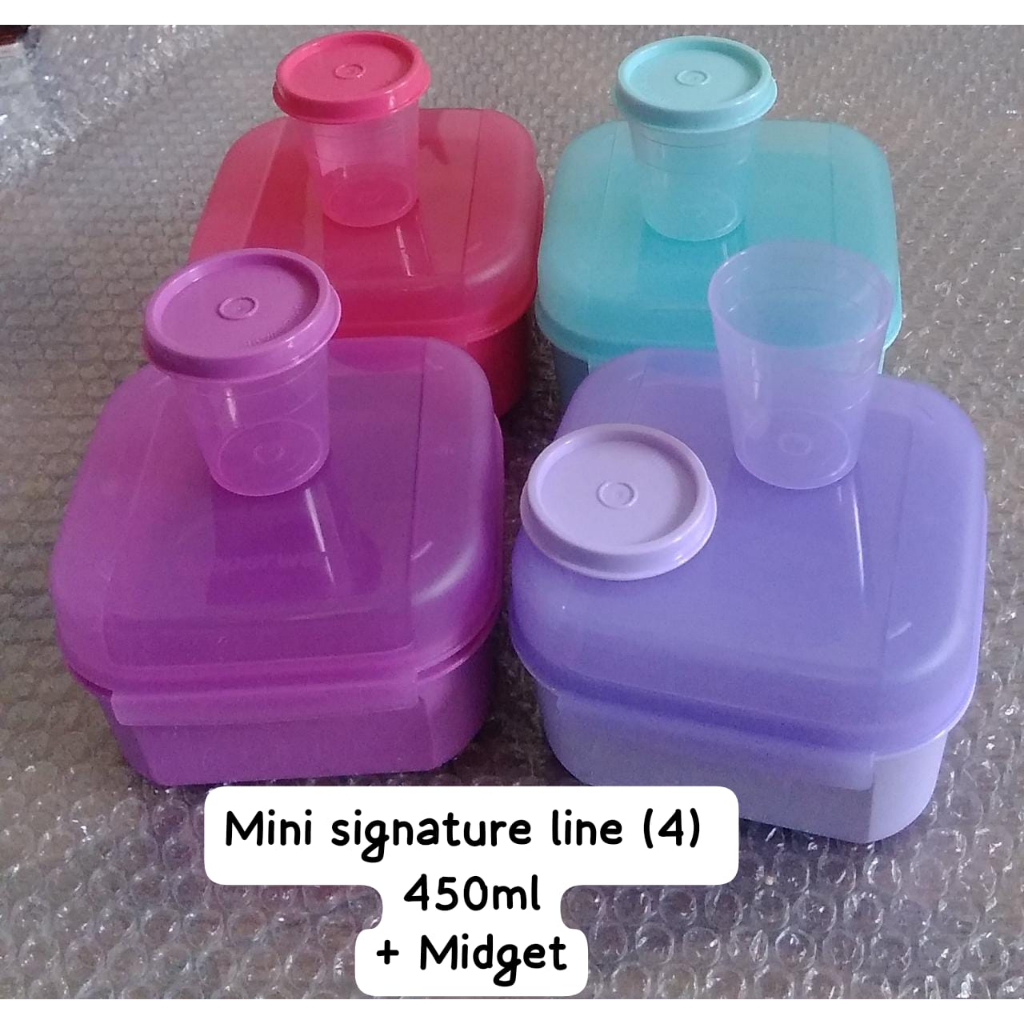 Jual Tupperware mini signature line (4) 450 ml + midget | Shopee Indonesia