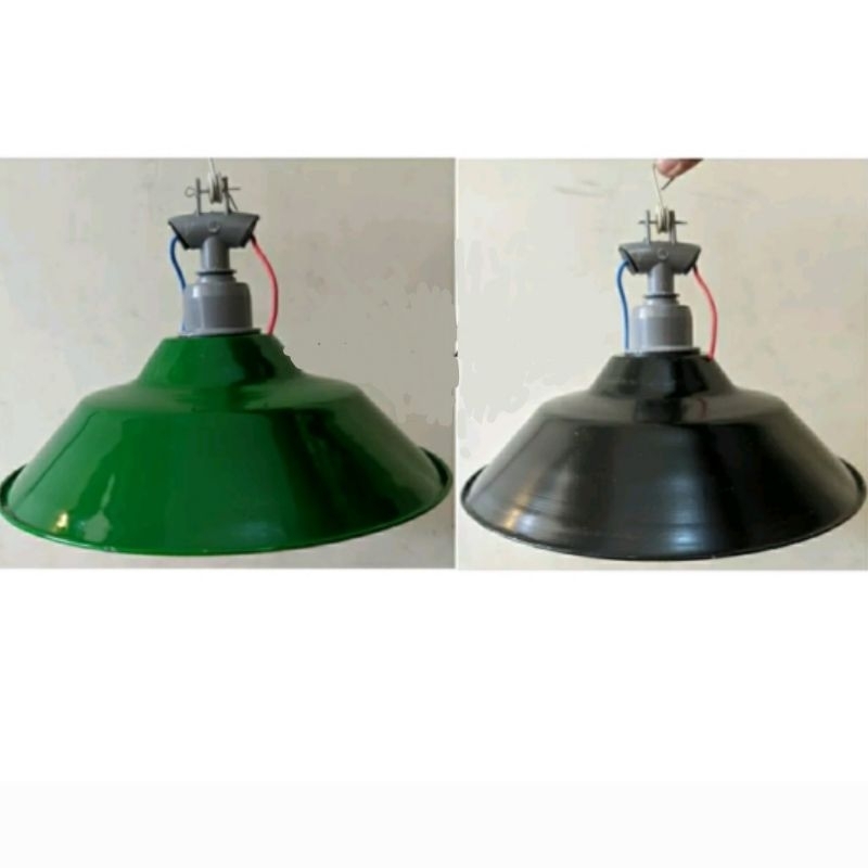 Jual SET KAP IJO + FITTING / Kap Hijau Lampu Jalan Outdoor 30cm | Shopee Indonesia