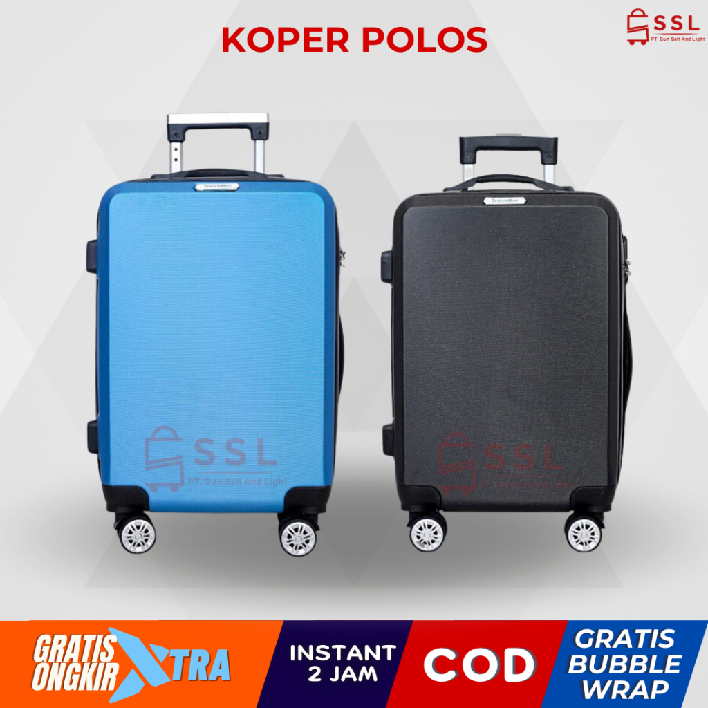 Jual Koper Polos 001 16/20/24 Inch Fiber Abs Kunci Tanam Kombinasi 3 ...