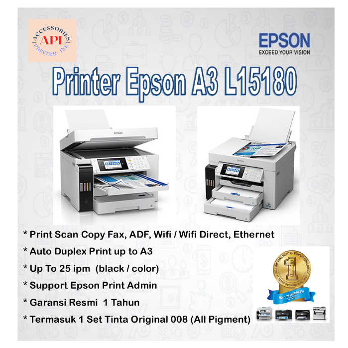 Jual Printer Epson EcoTank L15180 L 15180 A3 Wi-Fi Duplex Multi ...