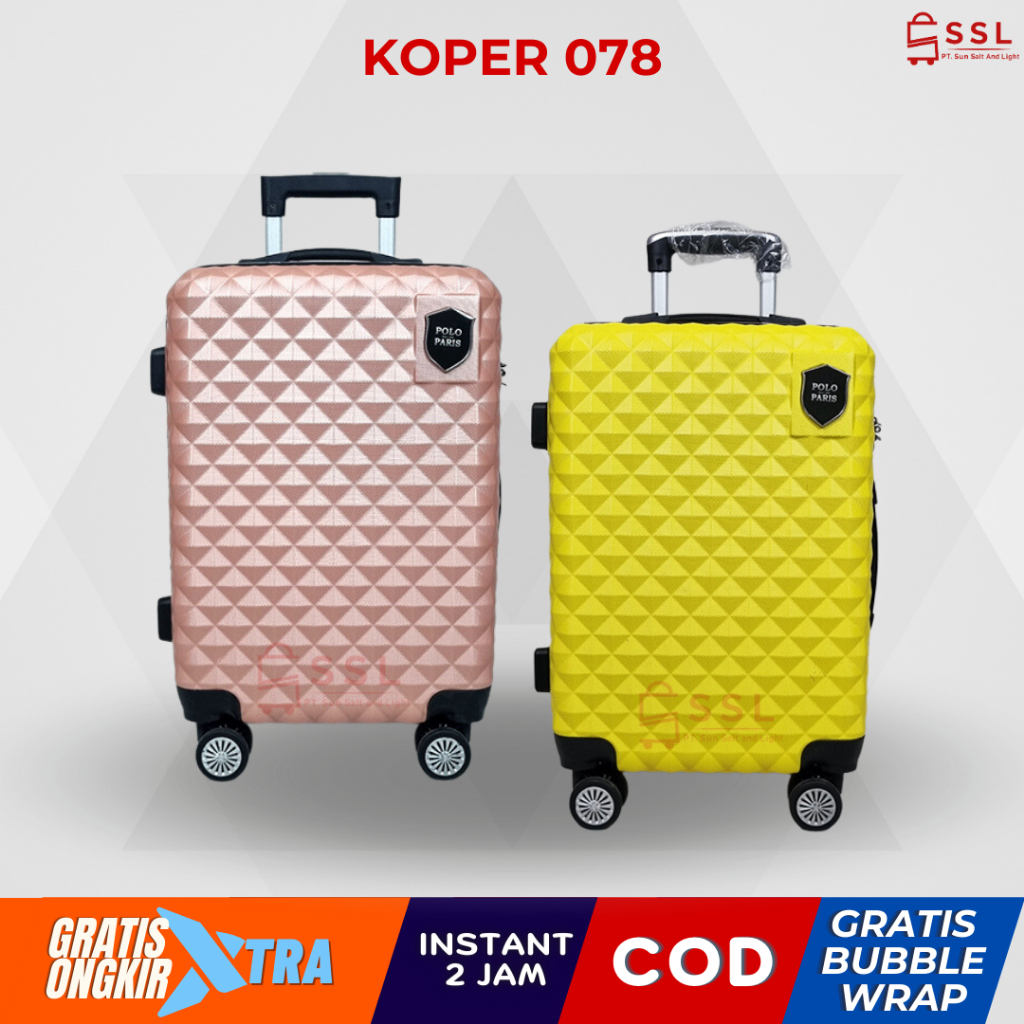 Jual Koper 078 18/20/24 Inch Fiber Abs Kunci Kombinasi 3 Angka Roda Putar 360 | Shopee Indonesia