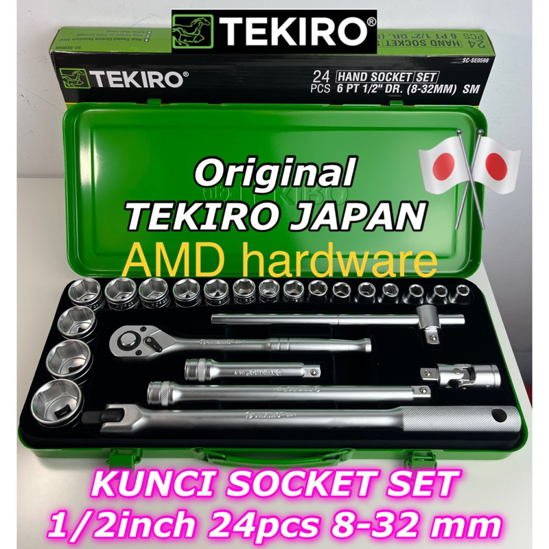 Jual KUNCI SOCKET SET 24 pcs 8-32 mm TEKIRO KAPUSI KONCI LENGKAP MATA ...