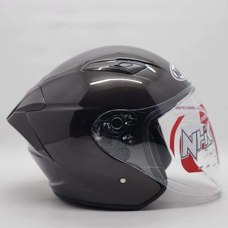 Jual HELM NHK R1 ELITE SOLID GUNMETAL GLOSS ORIGINAL PRODUK | Shopee ...