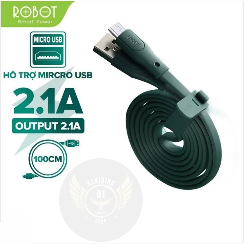 Jual Kabel Data Cas Robot Original Micro RGM100 2.1A Fast Charging Real ...