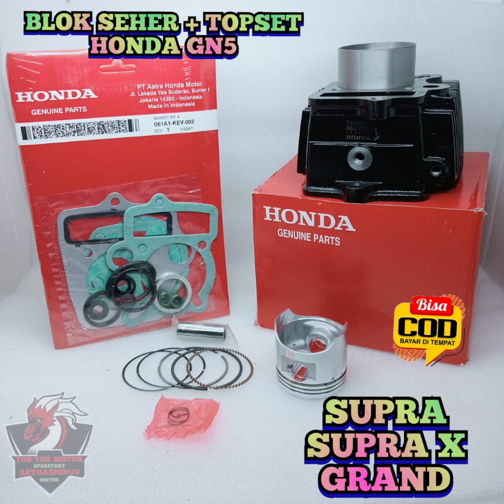 Jual BLOK gn5 + SEHER + Paking TOPSET Motor HONDA SUPRA x 100 LAMA ...