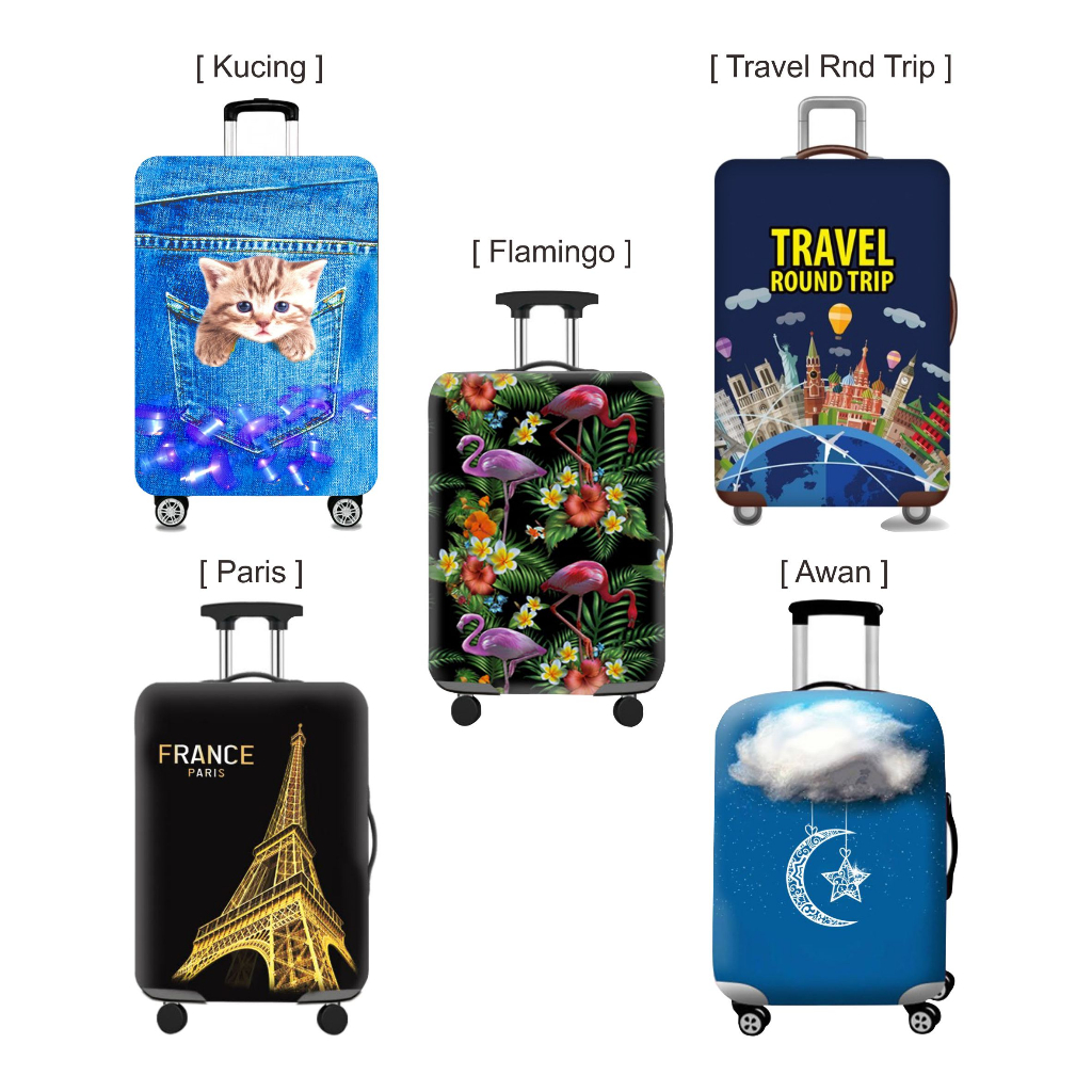 Jual Mega_1688 Luggage cover koper motif kucing lucu bahan spandex ...