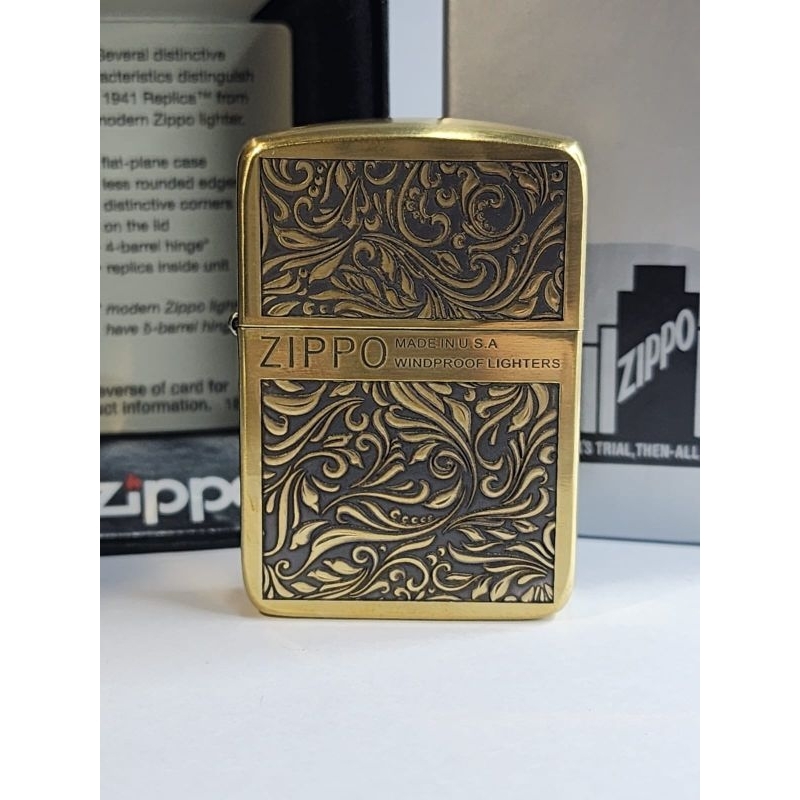 Jual Zippo Original 1941 Rep Golden Floral Mosaic 2 sisi Limited Japan | Shopee Indonesia