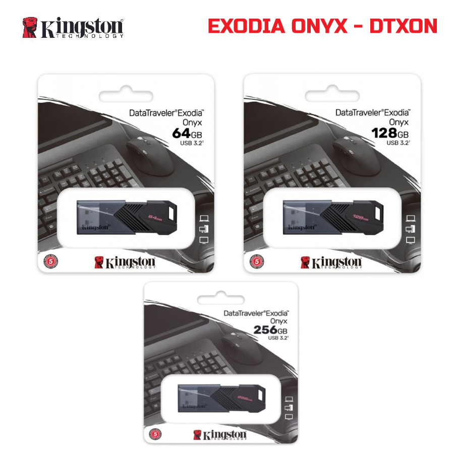 Jual FLASHDISK KINGSTON EXODIA ONYX 64GB 128GB 256GB USB 3.2 Gen1 FLASH ...