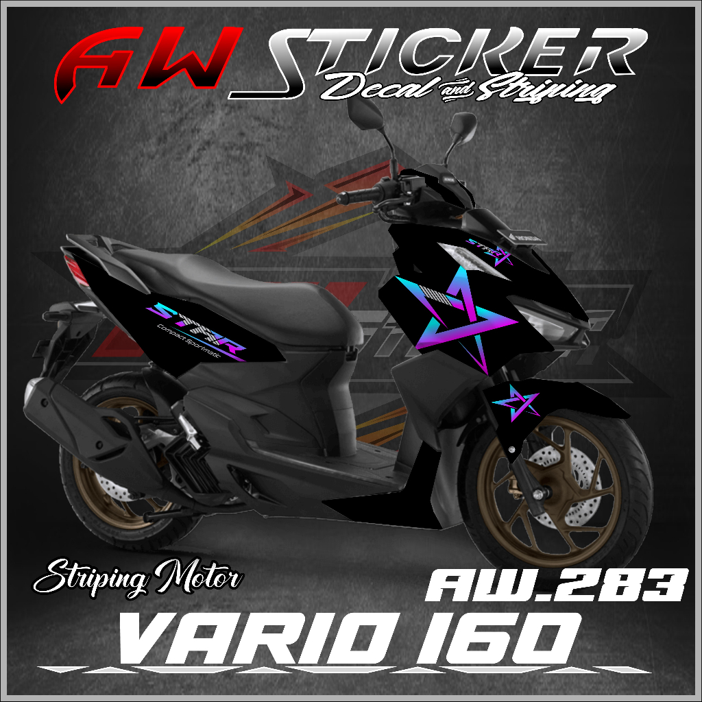 Jual Striping Vario 160 Sticker Variasi raibow star vario Sticker vario ...
